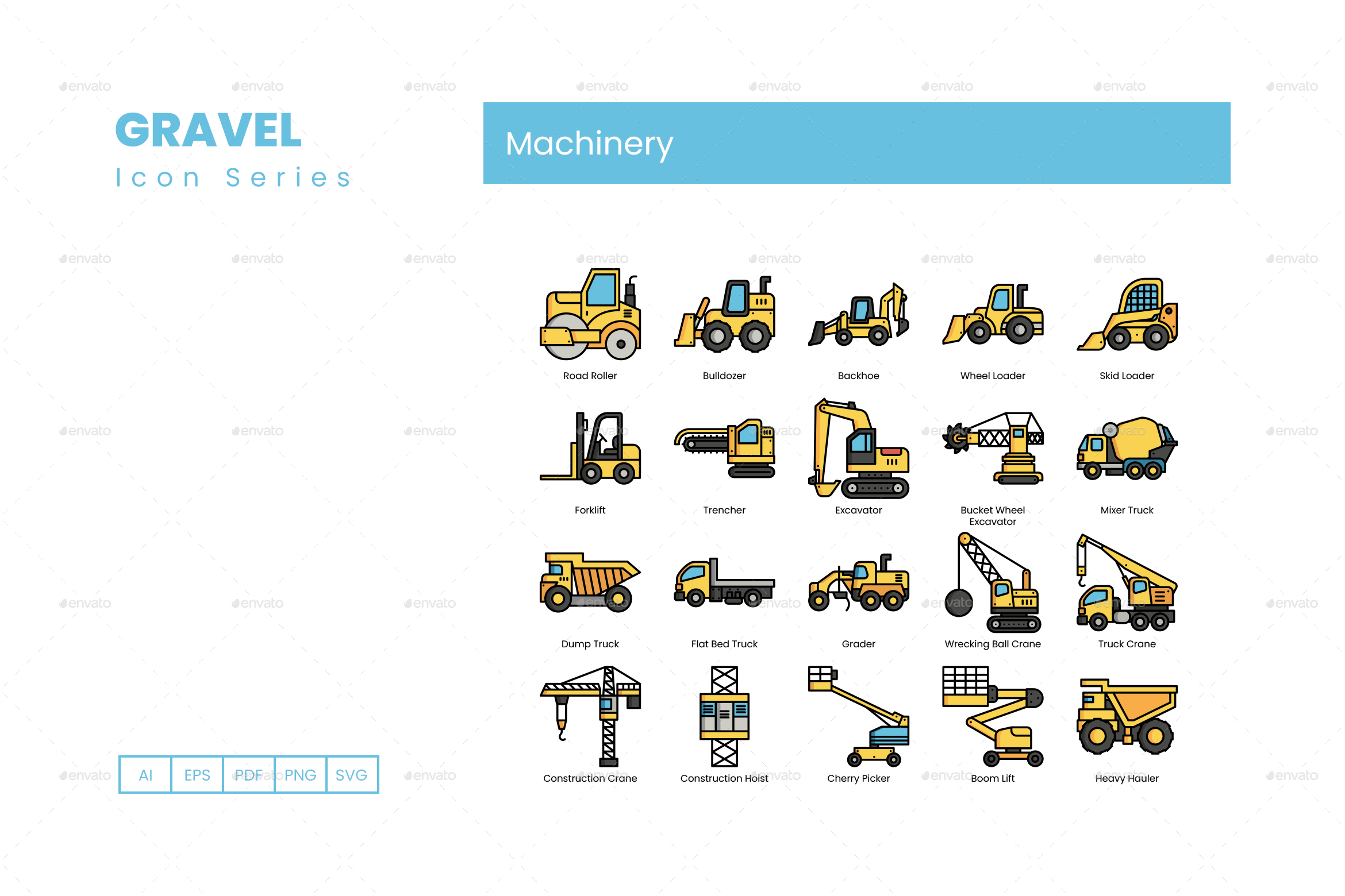 60 Machinery Icons | Gravel Series, Icons | GraphicRiver